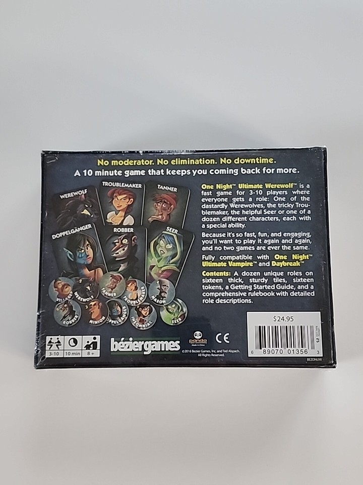 One Night Ultimate Werewolf Card Game Bezier 689070013563 New ...