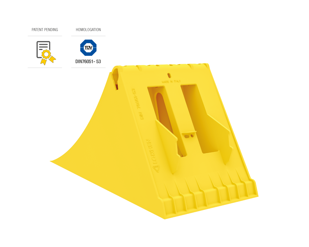 LORRY WHEEL CHOCKS HEAVY DUTY LARGE CHOCK E53 467X198X225mm INC. HOLDER ...