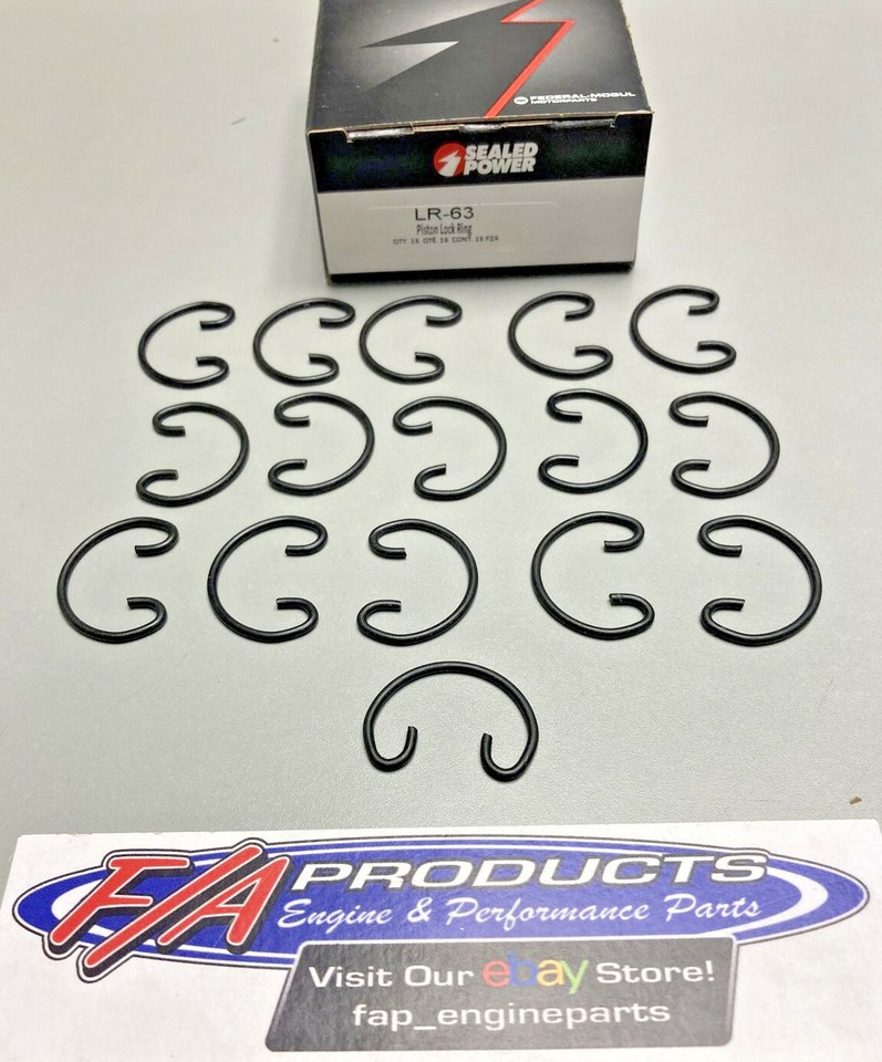 Set of 16 Speed Pro Sealed Power LR63 Piston Wrist Pin Lock Rings for ...