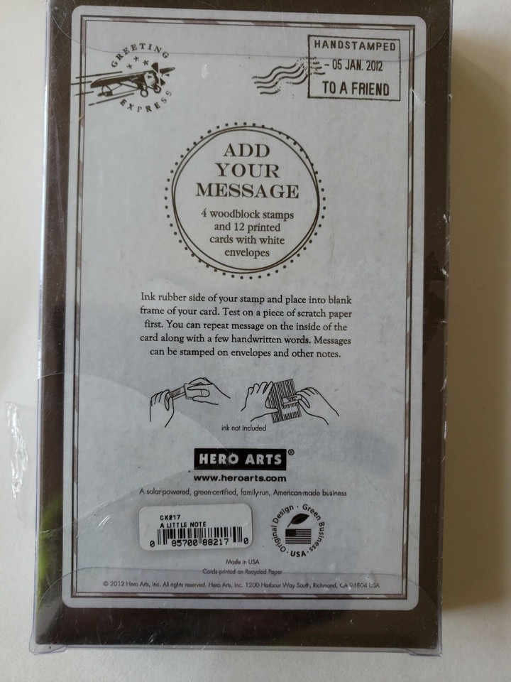HERO ARTS CARD STAMPS ADD YOUR MESSAGE KIT 12 BIRDS CARDS WORD 4 Stamps ...