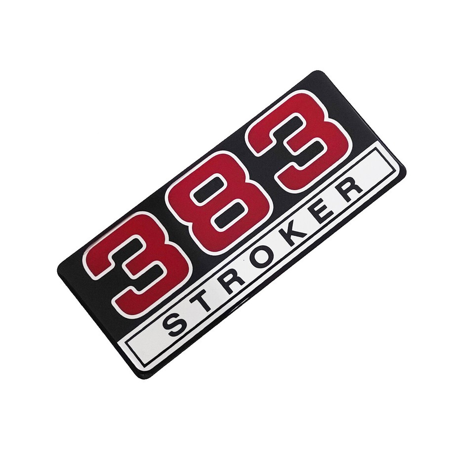 2X 383 Stroker 6.3L Engine Emblems Badges Red & Black & Chrome | eBay