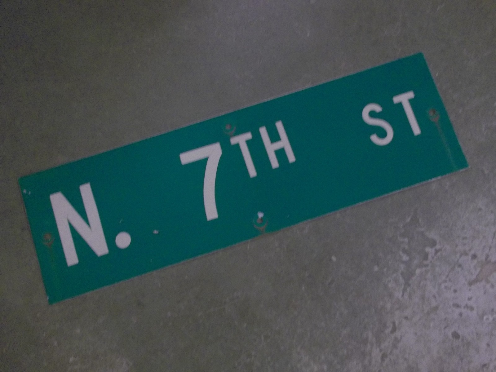 Vintage Original N. 7TH ST Street Sign 30" X 9" ~ White on Green | eBay