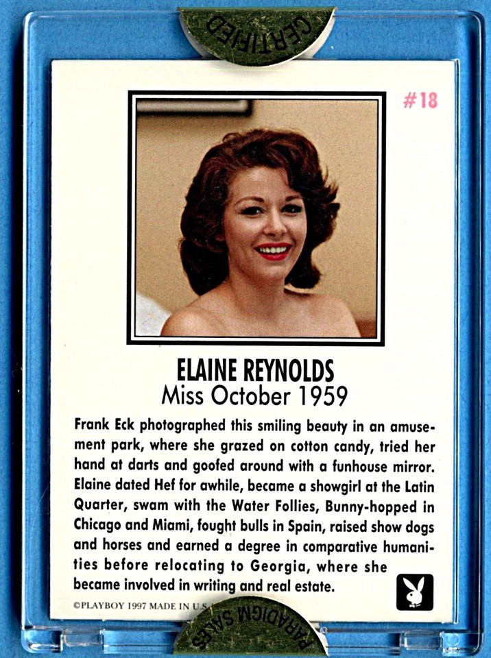 1997 Elaine Reynolds Playboy October 1959 55/100 Form Set Auto Autograph Signed | eBay