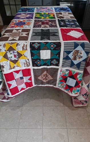 Modern Vintage Quilt Hand made Cotton Patchwork Star Quilt bedspread ...
