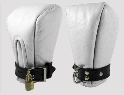REAL SOFT LEATHER BONDAGE PADDED MITTS WITH LOCKABLE BUCKLE | eBay