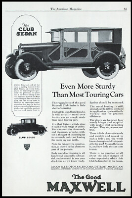 1924 MAXWELL Club Sedan Automobile Cut-Away View Vtg PRINT AD | eBay