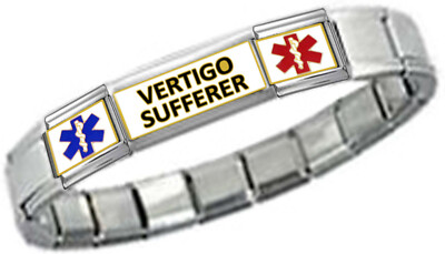VERTIGO SUFFERER MEDICAL ID 9mm Italian Charm SILVER TONE SHINY Starter ...