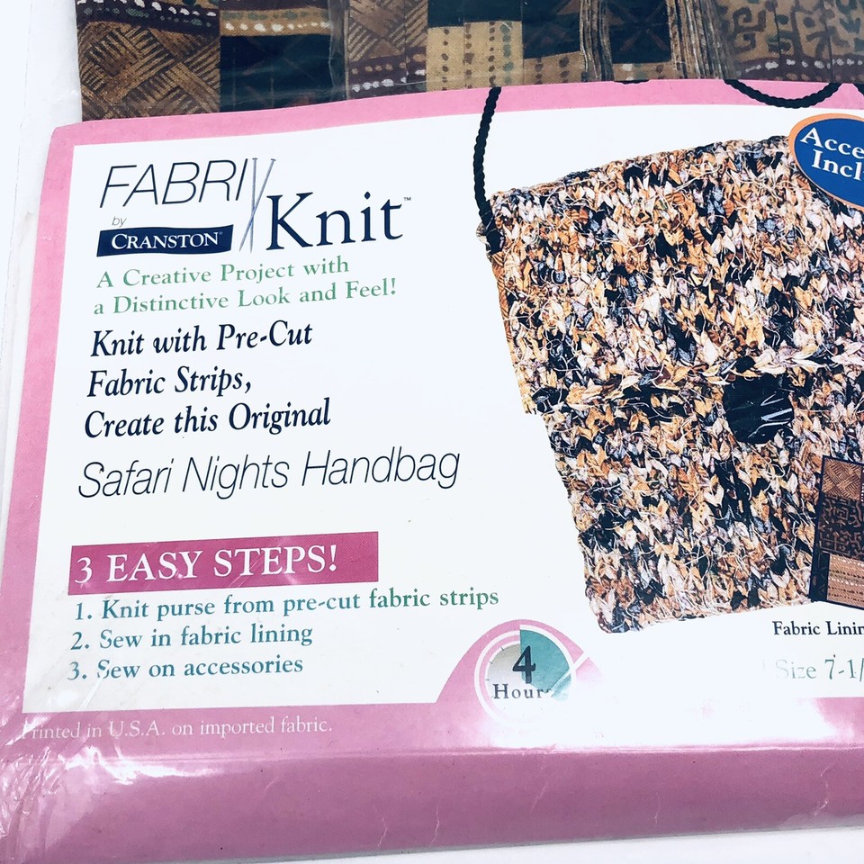 A Knitting with Fabric Kit Safari Nights Handbag Fabri Knit by Cranston ...