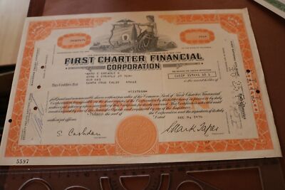 alte Aktie - First Charter Financial Corporation 1976 | eBay