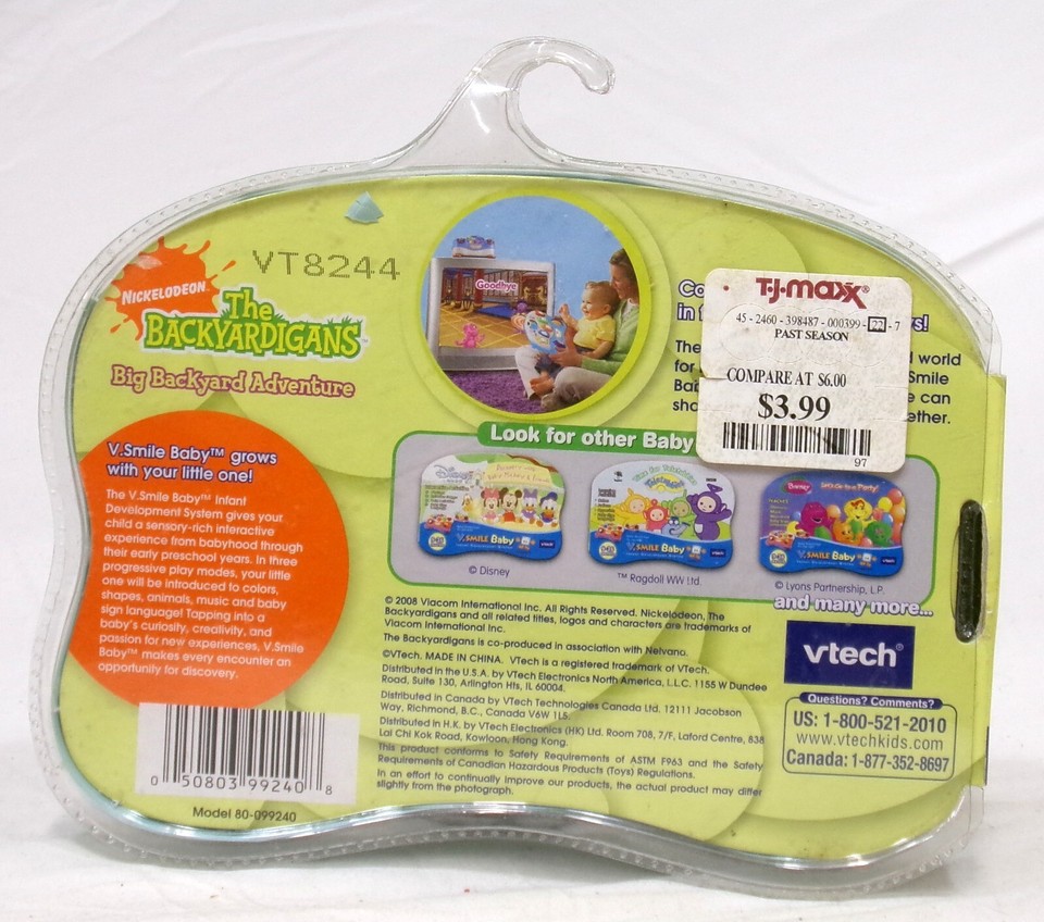 Vtech V. Smile Baby 2008 The Backyardigans Big Backyard Adventure Game ...