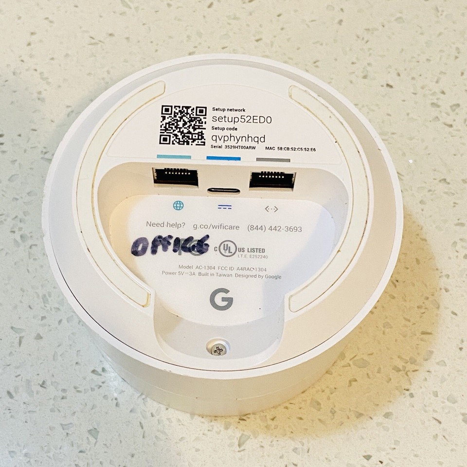 Google WiFi AC-1304 Port 1200Mbps Nest Extender Wireless Mesh Router No ...