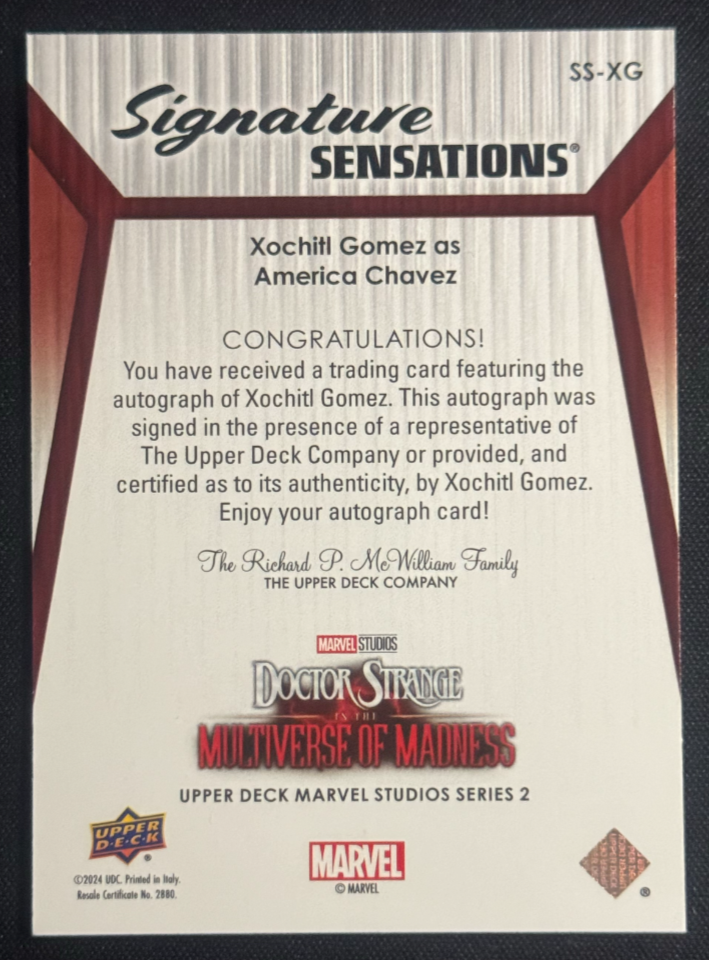 2024 Upper Deck Marvel Xochitl Gomez Signature Sensations #ss-xg ...