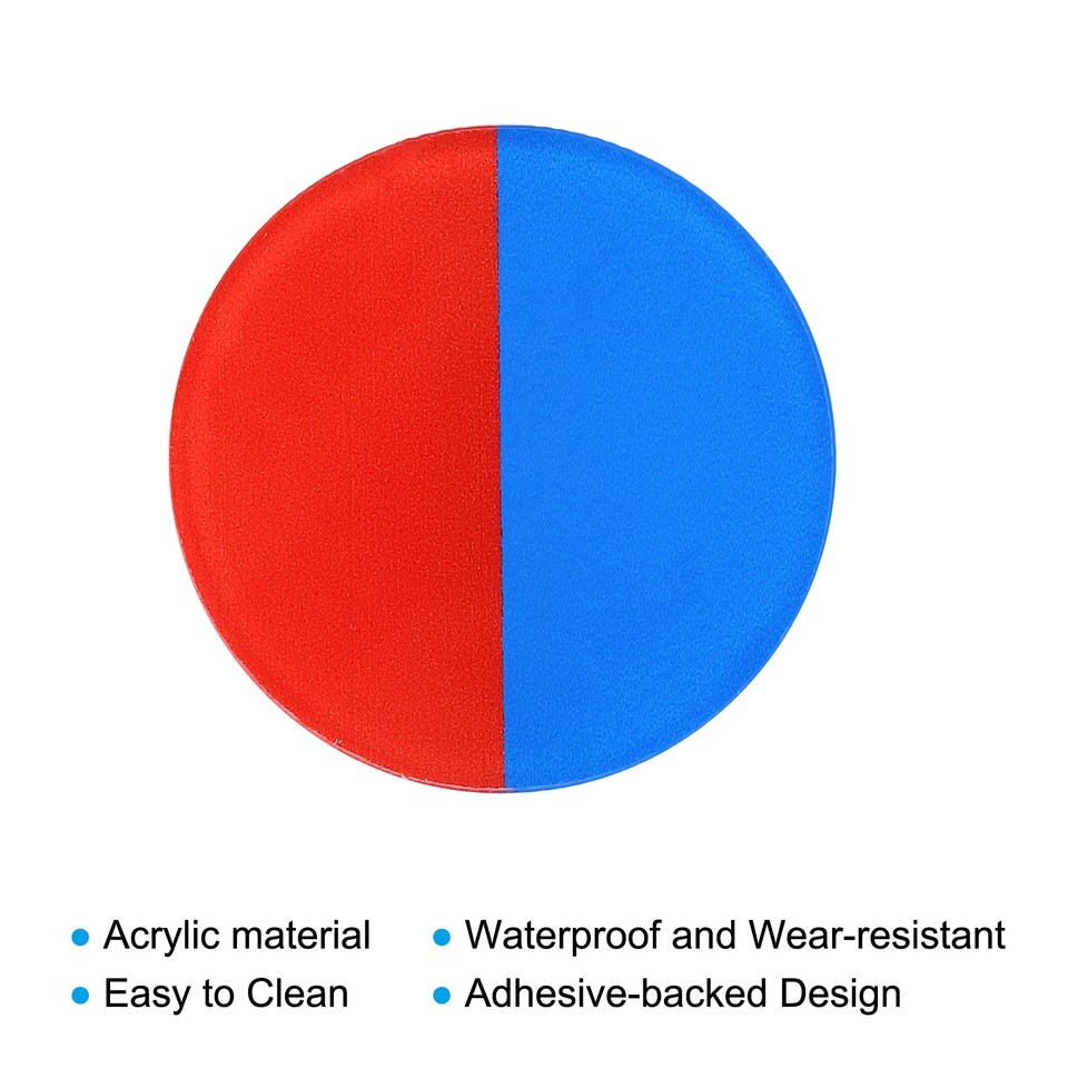 6 Pack Self Stick Hot Cold Water Label Round Shape Signs Left Blue ...