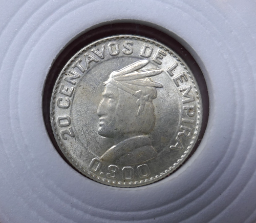 Honduras 1952 Portrait of Lempira 20 Centavos Silver Coin | eBay