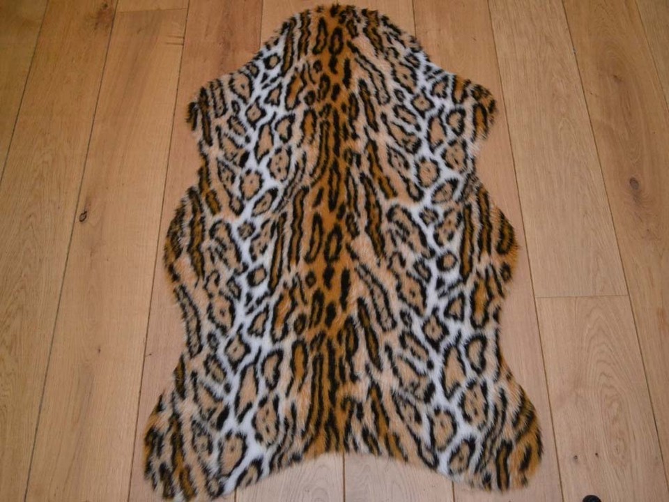 African Soft Faux Fur Bedroom Fake Animal Skin Print Pattern Floor Rugs ...