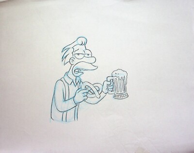Simpsons Treehouse of Horror VIII Production Hand Drawn LENNY Model ...