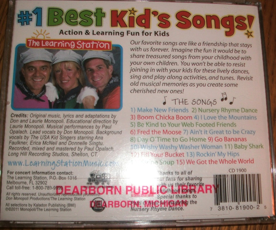 #1 Best Kid's Songs! CD Kimbo Educational The Learning Station | eBay