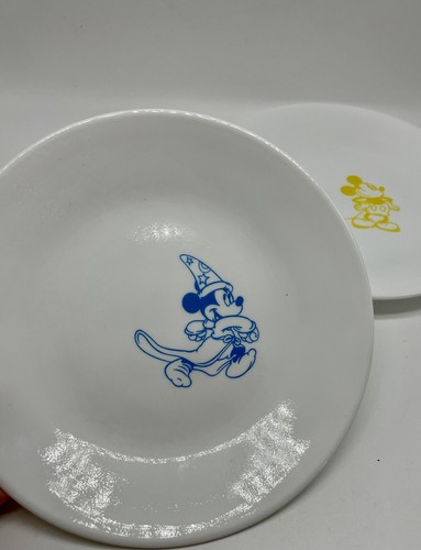 2 Corelle Disney MICKEY MOUSE 6 3/4" Appetizer Dessert BREAD PLATE blue ...