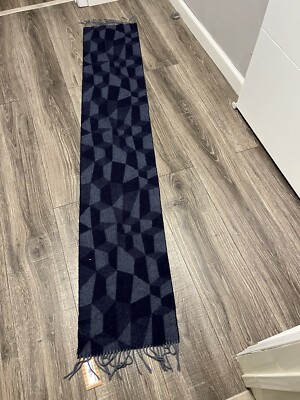 Stumper & Fielding London Blue Geometric Scarf Wool NWT | eBay