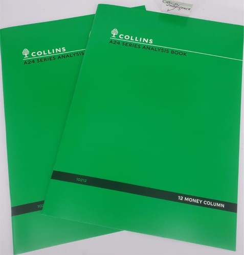 2 x Collins A24 A4 Account Book 12 Money Column Soft Cover 48P 10212 ...