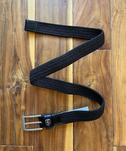 FERRARI Black Webbing Stretch Mens Belt 41” (Small) RARE Puma F1 Racing ...