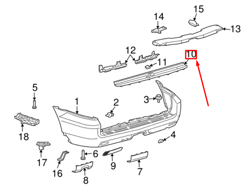 Lexus GX J120 Heckstoßstangen-Füllleiste 5216160050, NEU, ORIGINAL ...