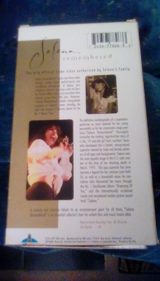 Selena Remembered - Her Life Her Music Her Dream (1997) VHS pop music ...