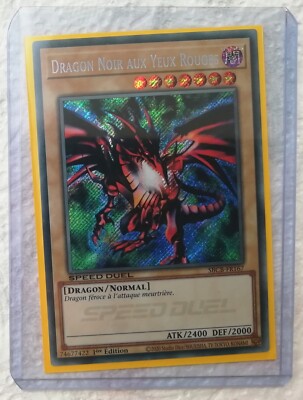 CARTE YUGIOH ! DRAGON NOIR AUX YEUX ROUGES SBCB-FR167 1ED SECRET RARE ...