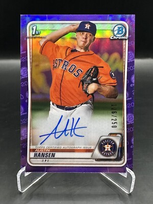 Austin Hansen 2020 Bowman 1st Chrome Purple Refractor /250 Prospect ...