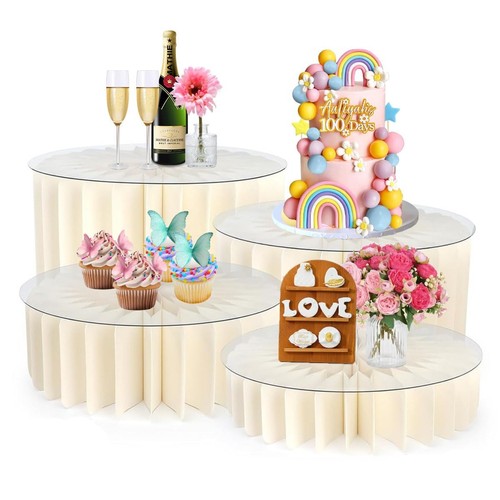 4 PCS Buffet Risers Food Risers for Buffet Table Foldable Cardboard ...
