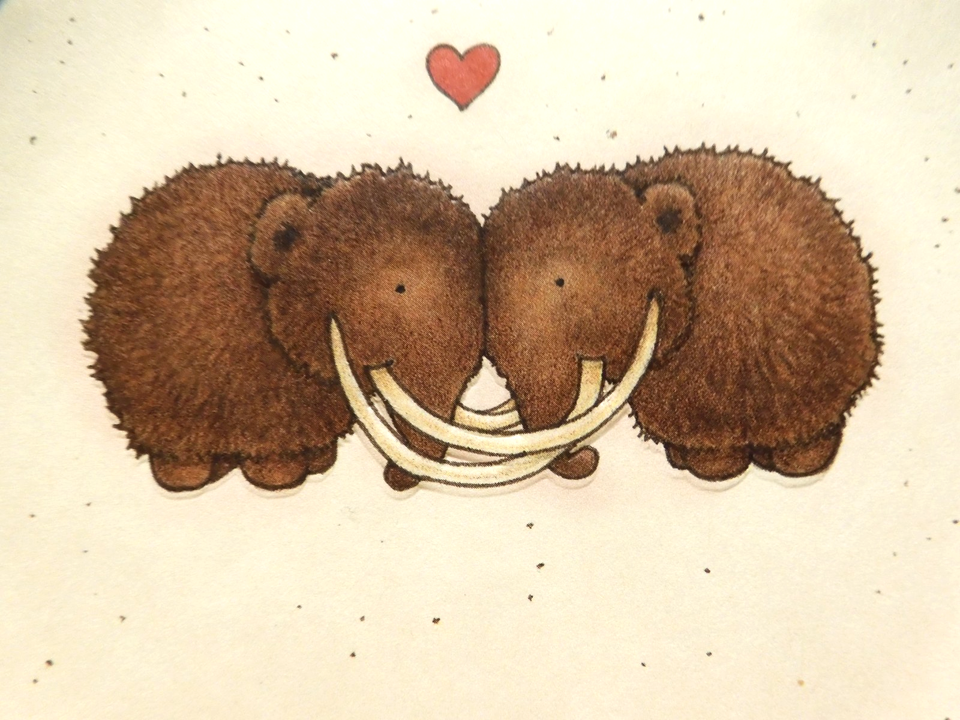 2 Cards Recycled Nice Valentine's Day By Mary C. Melcher Woolly Mammoth ...