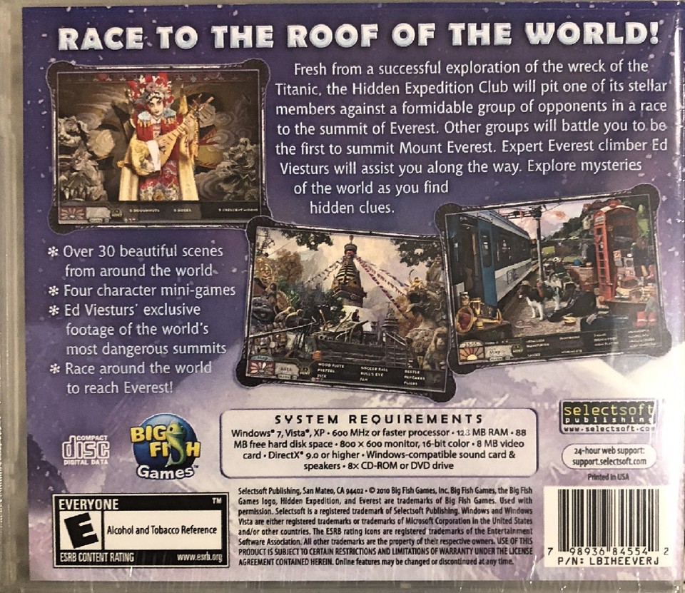 Hidden Expedition Everest Pc Brand New Win8 7 XP Hidden Object Game | eBay