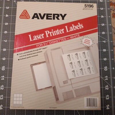 AVERY White Diskette Labels 5196,vintage,70 sheets,630 labels, BRAND ...