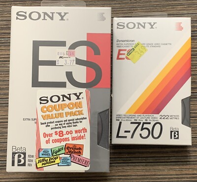 Sony Dynamicron ES L-750 Beta Blank Video Cassette Tapes - Lot Of 6 ...