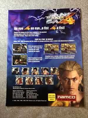 Tekken 4 Video Arcade Game Flyer Coin-op ****** | eBay