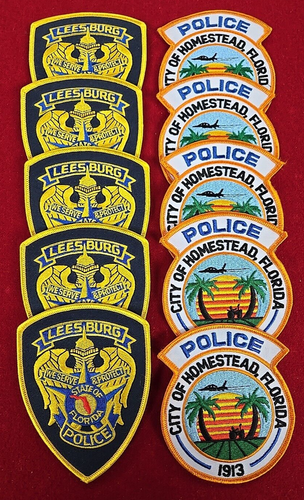 FLORIDA POLICE Patch Lot #G Trade Stock 10 Police Patches POLICE PATCH ...