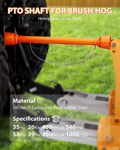 PTO Drive Shaft 1-3/8" X 6 Spline Ends T4 43"-61" Brush Hog for Bush ...