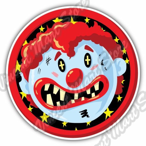 Crazy Clown Face Cirque Scary Car Bumper Window Vinyl Sticker Decal 4.6 ...
