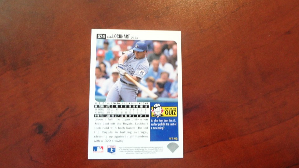1996 UPPER DECK COLLECTOR'S CHOICE # 574 KEITH LOCKHART BASEBALL CARD ...