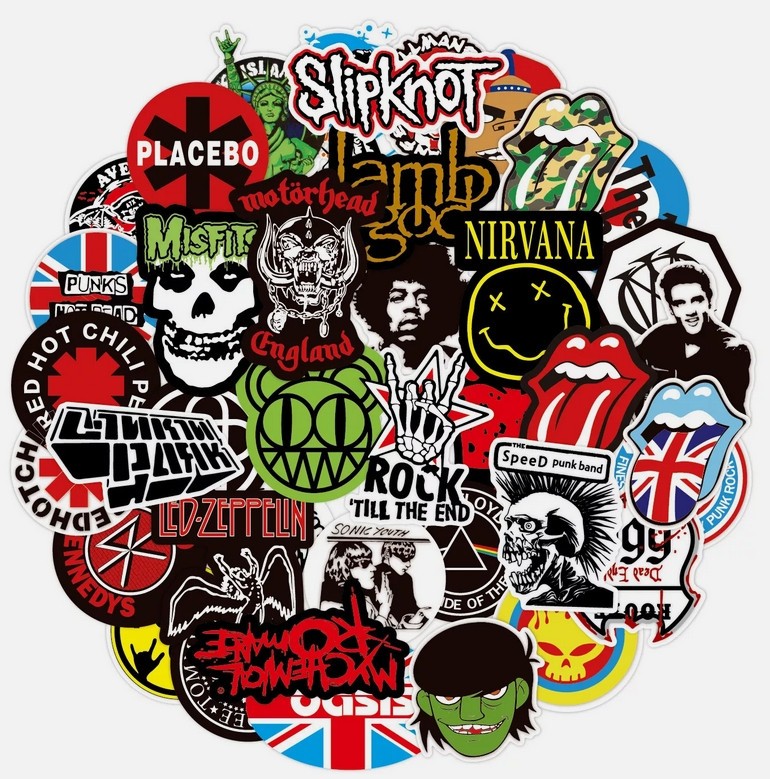 US 100PCS Rock Band Stickers Lot Punk Music Heavy Metal Bands Sticker ...