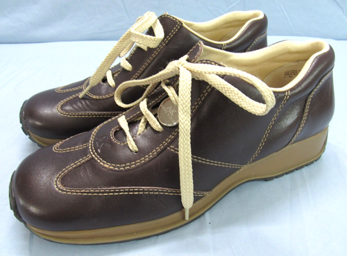 ANNE KLEIN AK Mets BROWN Lace-Up LEATHER Oxford COMFORT SHOES SNEAKERS ...