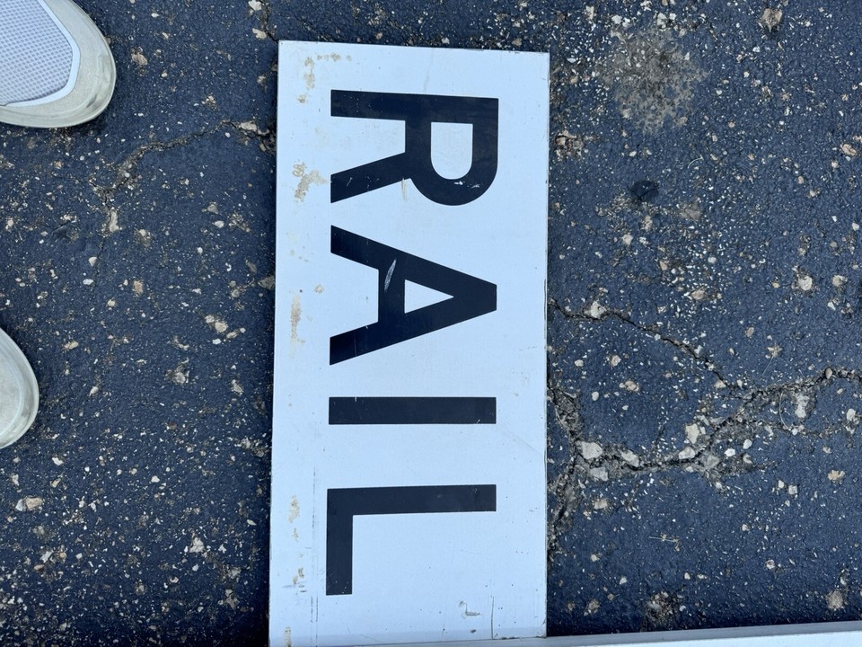 VTG Railroad Crossing Sign Metal Crossbuck Retired 48 x48 Santa Fe ATSF ...