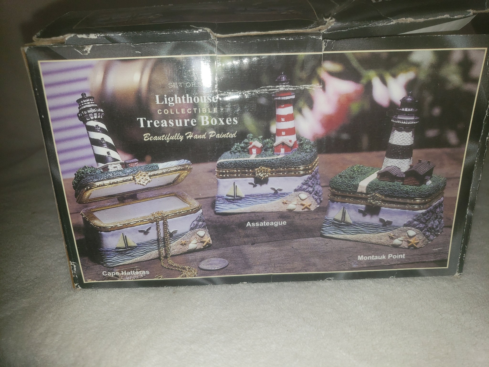 Lighthouse Trinket Boxes set of 3 lighthouse collectible treasure boxes ...