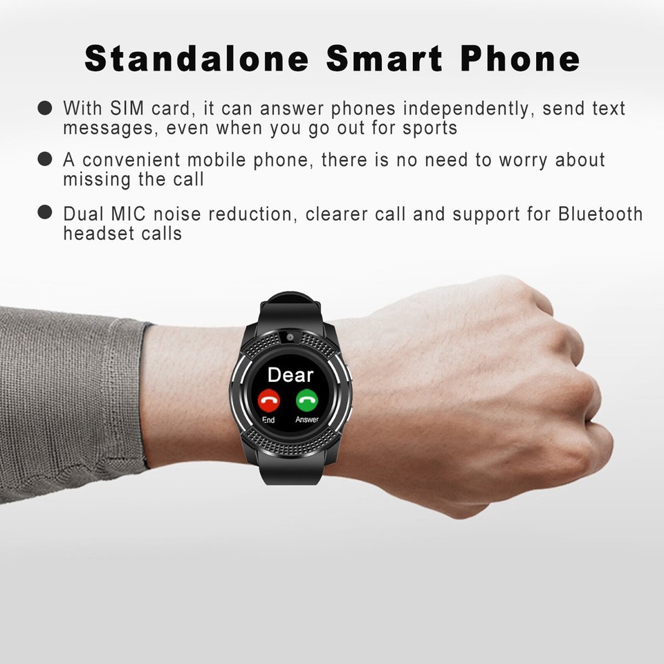 Bluetooth Smart Watch Men Smartwatch Pedometer Camera Call Text for ...