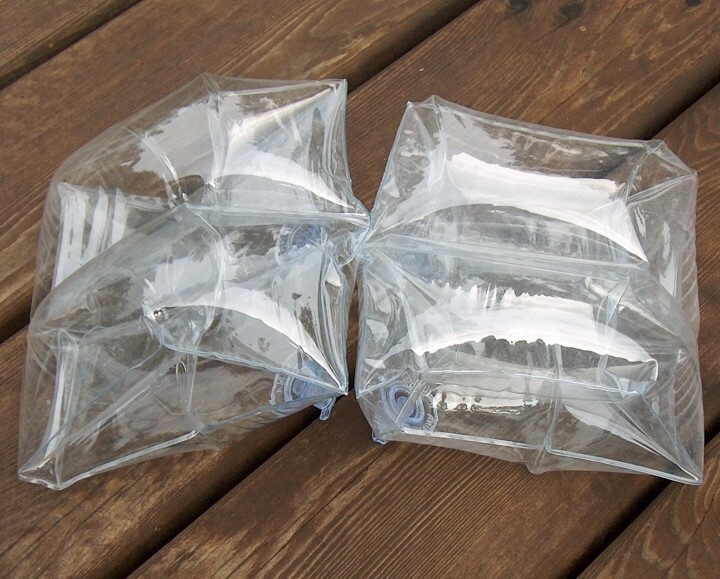 1 PR. CRYSTAL CLEAR Vinyl Inflatable WATER WING Arm Bands SPH Beach ...
