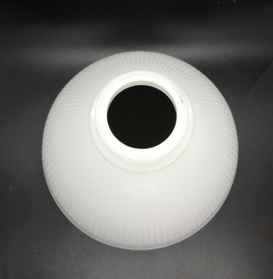Vintage Milk Glass Lamp Shade Torchiere Shade Waffle Pattern 8" Wide ...