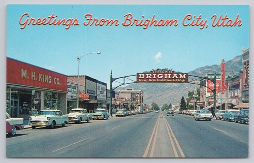 Brigham City Utah, Greetings Main Street View Coca Cola Sign, Vintage ...