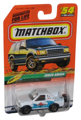 Matchbox Beach (1998) White Surf Shop Isuzu Amigo White Toy Truck #54/ ...