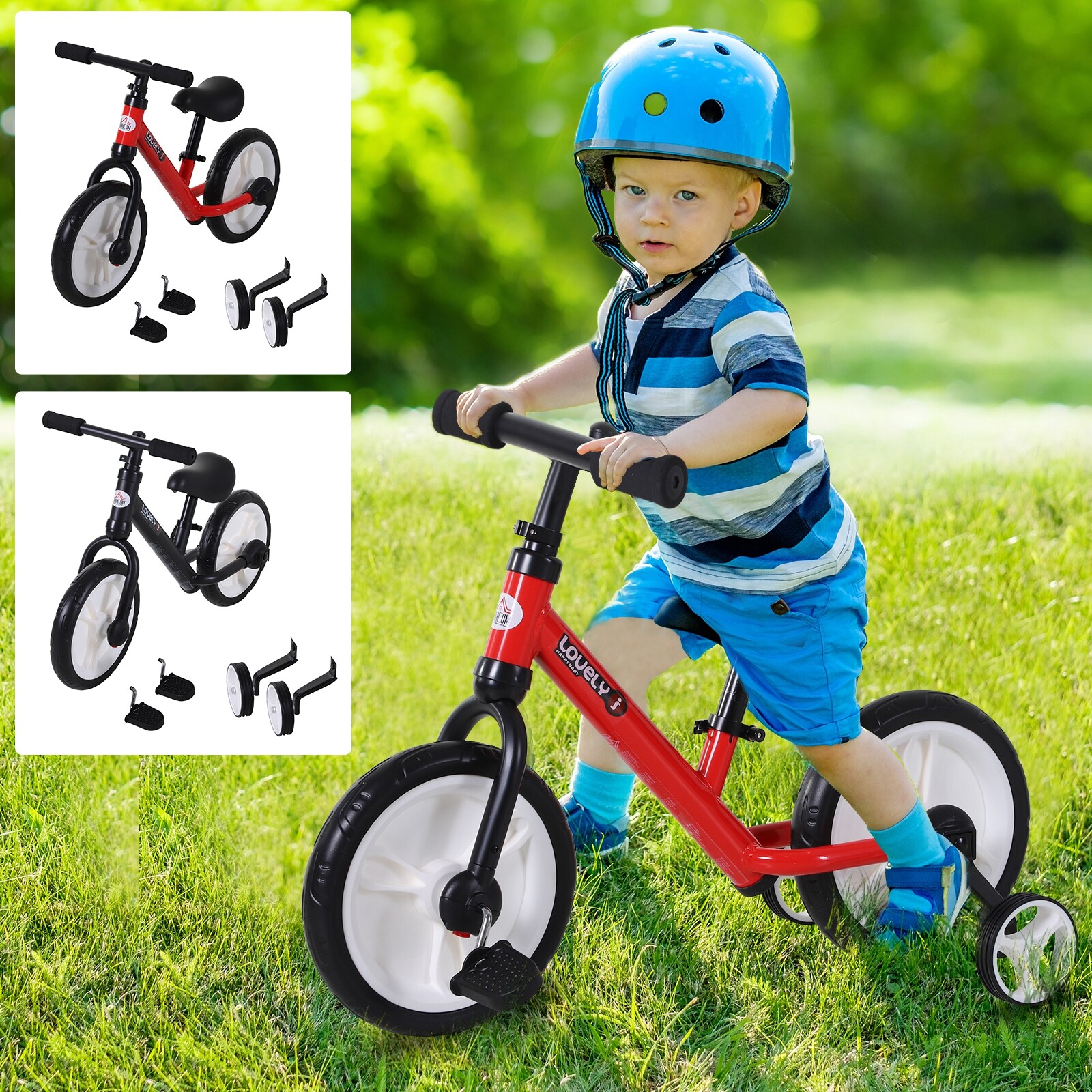Kids Balance Training Bike Toy w/ Stabilizers Suitable For Child 2-5 ...