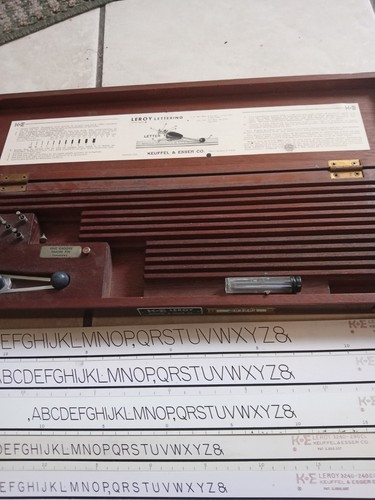 Vintage Keuffel & Esser Leroy Lettering Set With Wooden Box | eBay ...